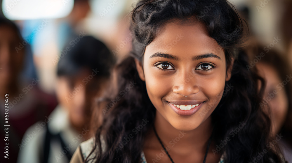 an Indian student language enthusiast teaches a group of peers words ...