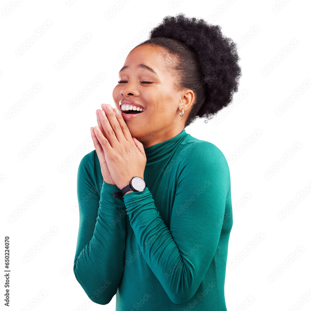 Praying, hands and woman with thank you, worship or God gratitude on ...
