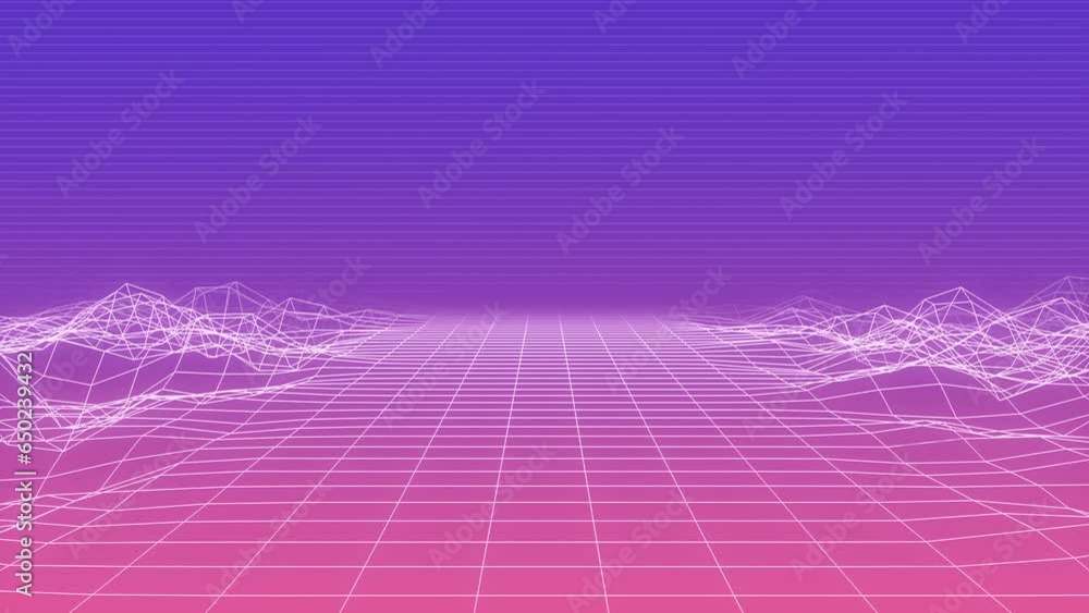 Futuristic animation of seamless empty virtual space with interlaced ...