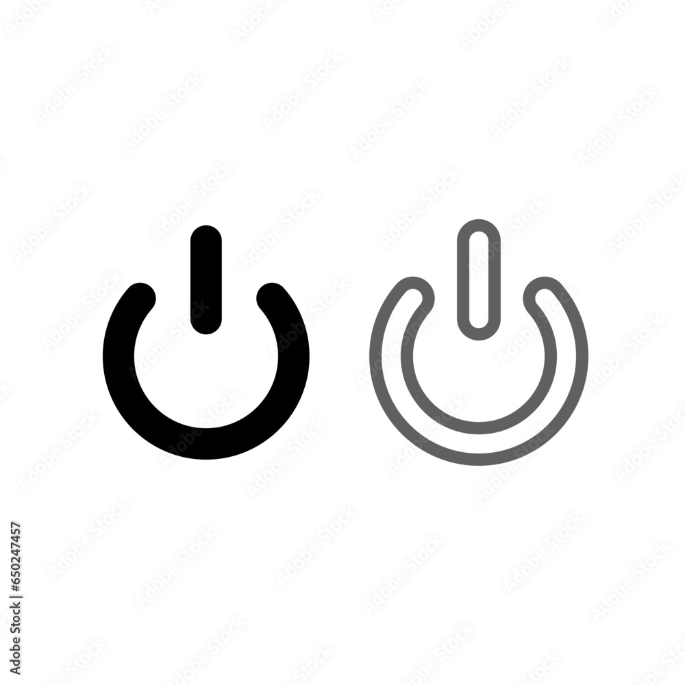Shut down sign, power button, circle, close, computer line icon. Start ...
