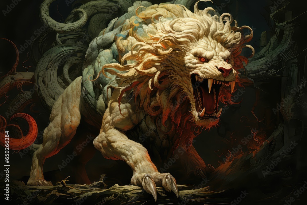 Mutant Snake Lion, Monster character, scary character, lovecraftian ...