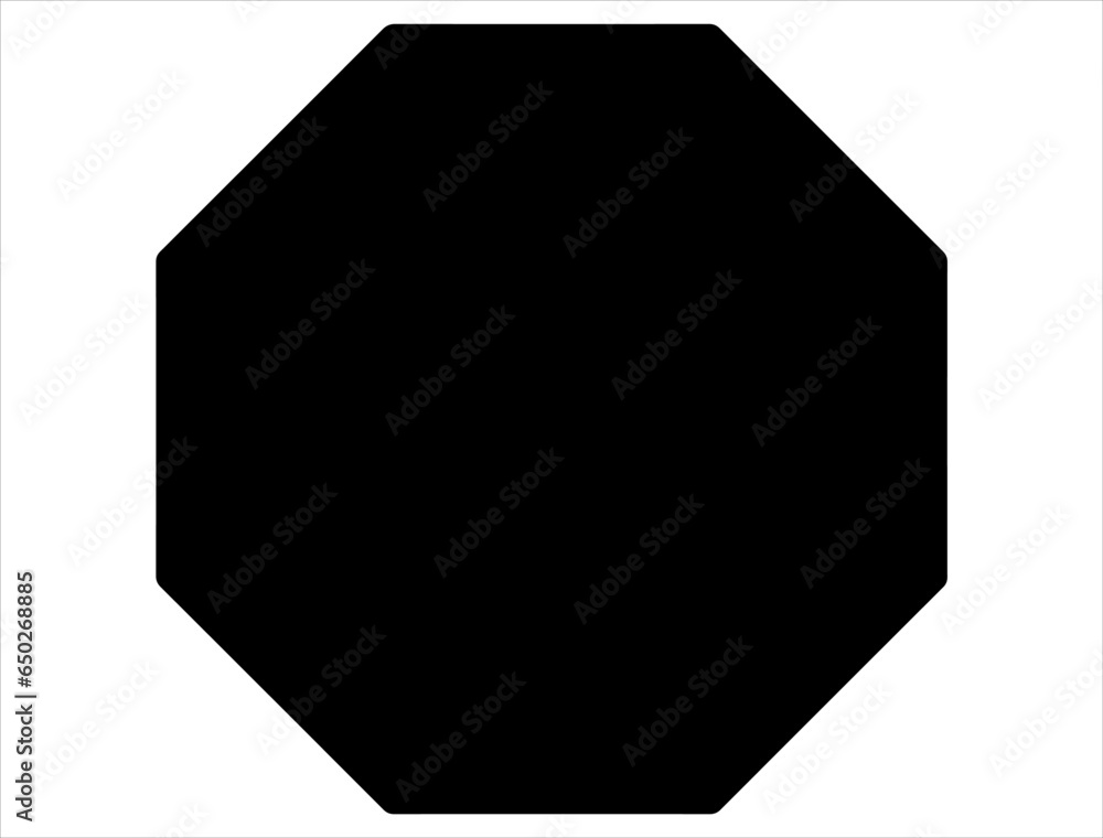 Octagon shape silhouette vector art white background Stock Vector ...