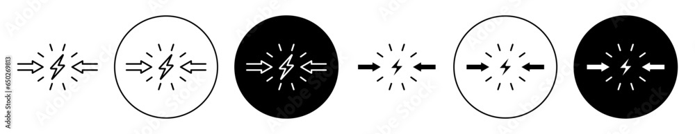 Conflict icon set in black filled and outlined style. suitable for UI ...