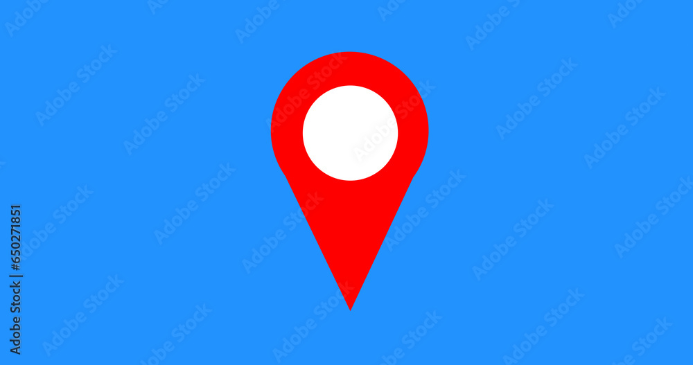 Location marker 2D animation. Pinpointer marked on map green screen ...