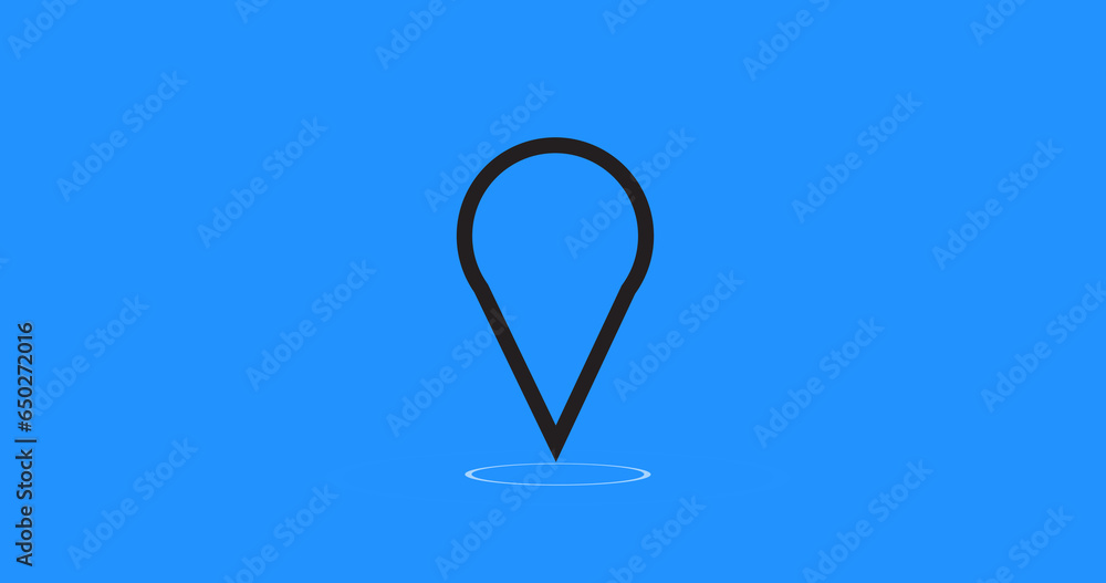 Location marker 2D animation. Pinpointer marked on map green screen ...