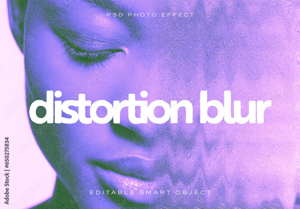 Distortion Blur Photo Effect Stock Template | Adobe Stock