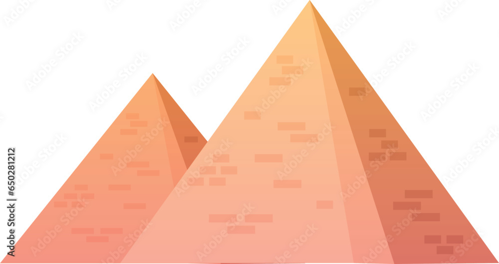 Simple colorful flat drawing of the Egyptian historical landmark ...