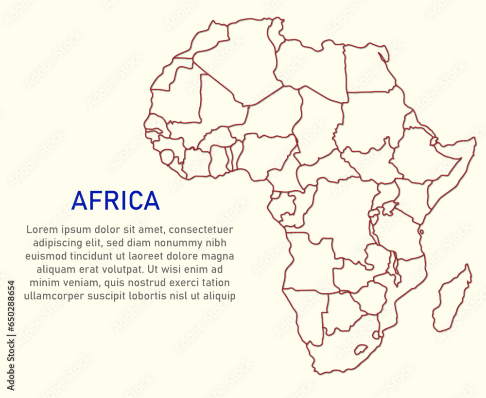 blank map of Africa printable outline map of Africa Stock Vector ...
