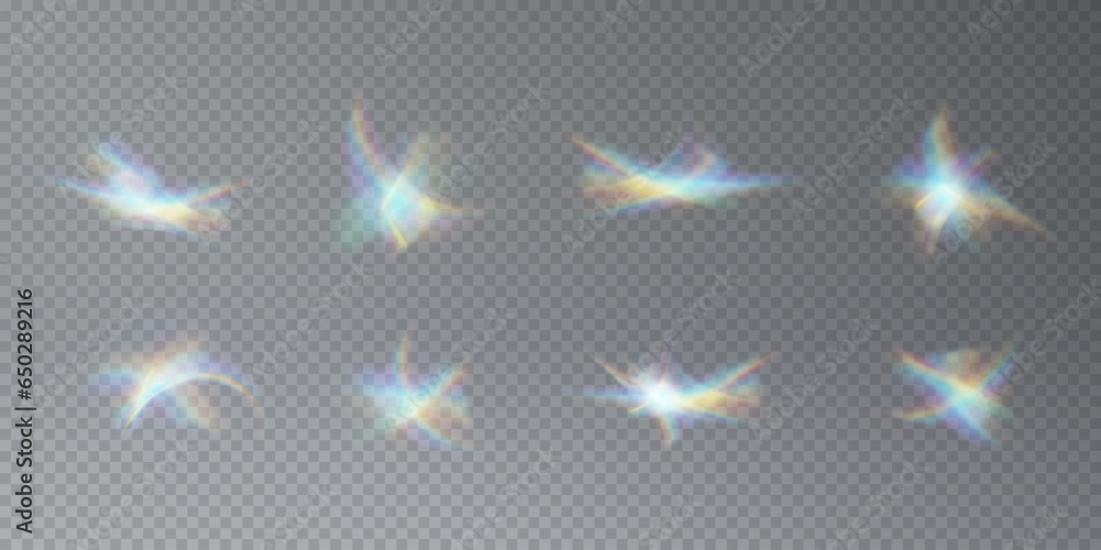 Vector rainbow crystal lights png. Light effect of a diamond explosion ...