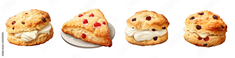 Scone clipart collection, vector, icons isolated on transparent ...