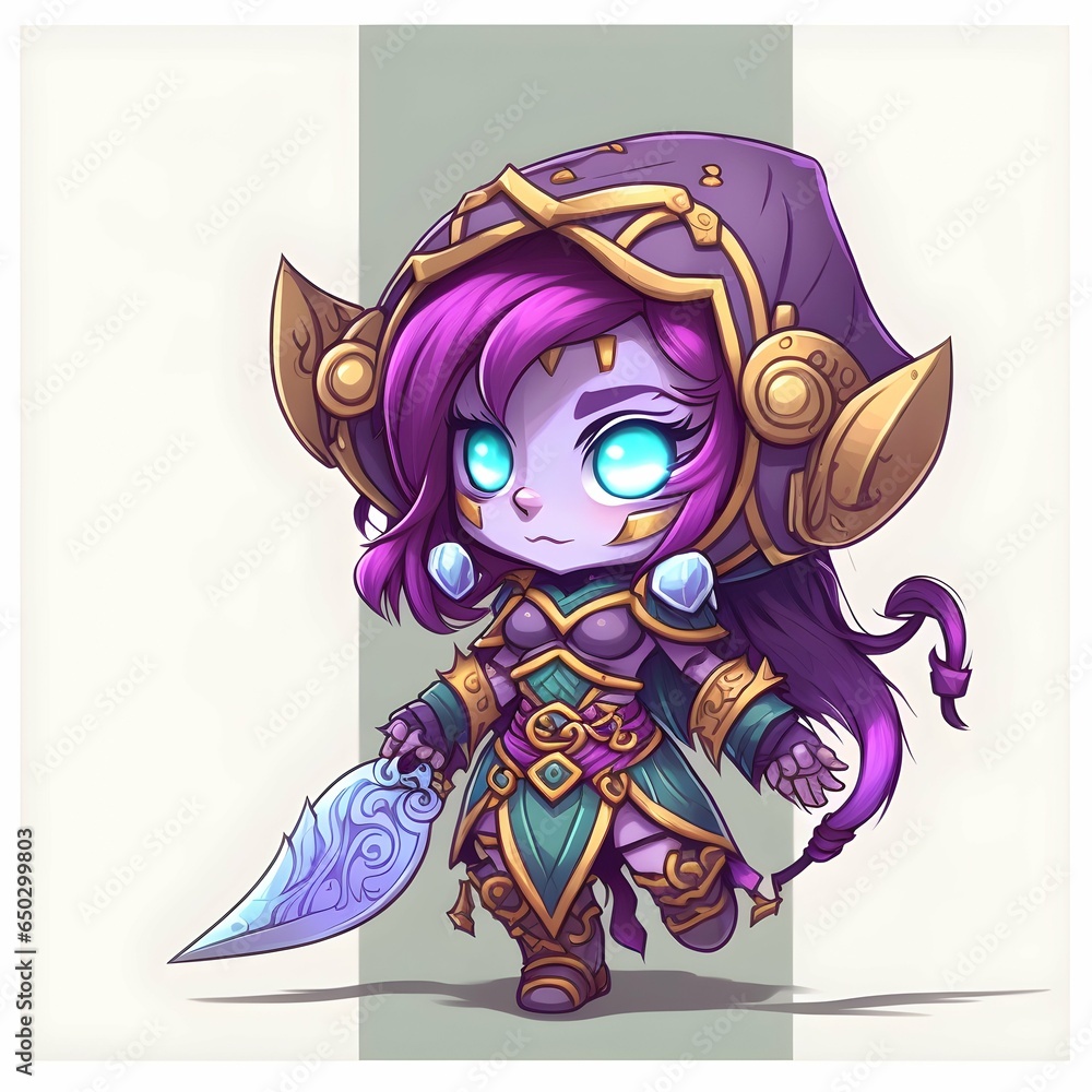 2D illustration super deformation chibi style character design cute ...
