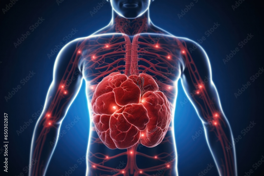 Details of pain highlighted in persons body. Medical concept with areas ...