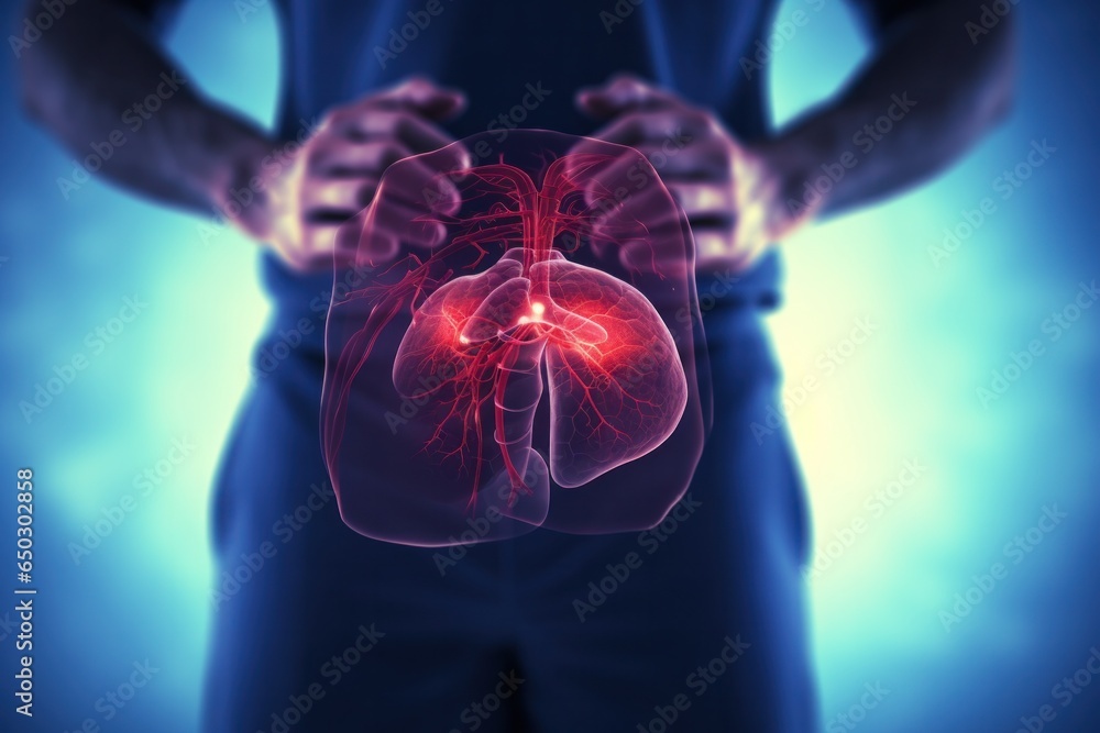 Details of pain highlighted in persons body. Medical concept with areas ...