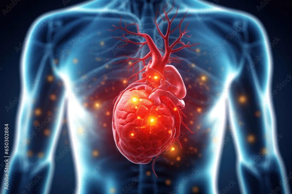 Details of pain highlighted in persons body. Medical concept with areas ...