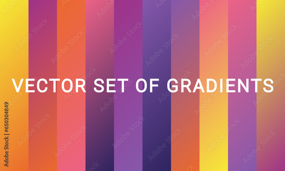 Set of color vector gradients. Hand drawing bright collection of color ...