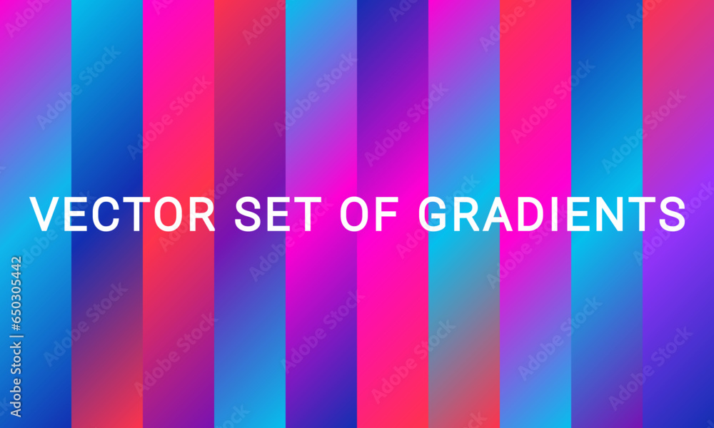 Set of color vector gradients. Hand drawing bright collection of color ...