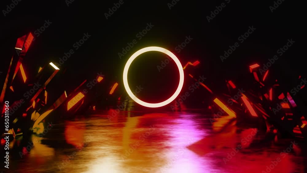 Halloween abstract background VJ Loop tunnel motion graphics. Circle in ...