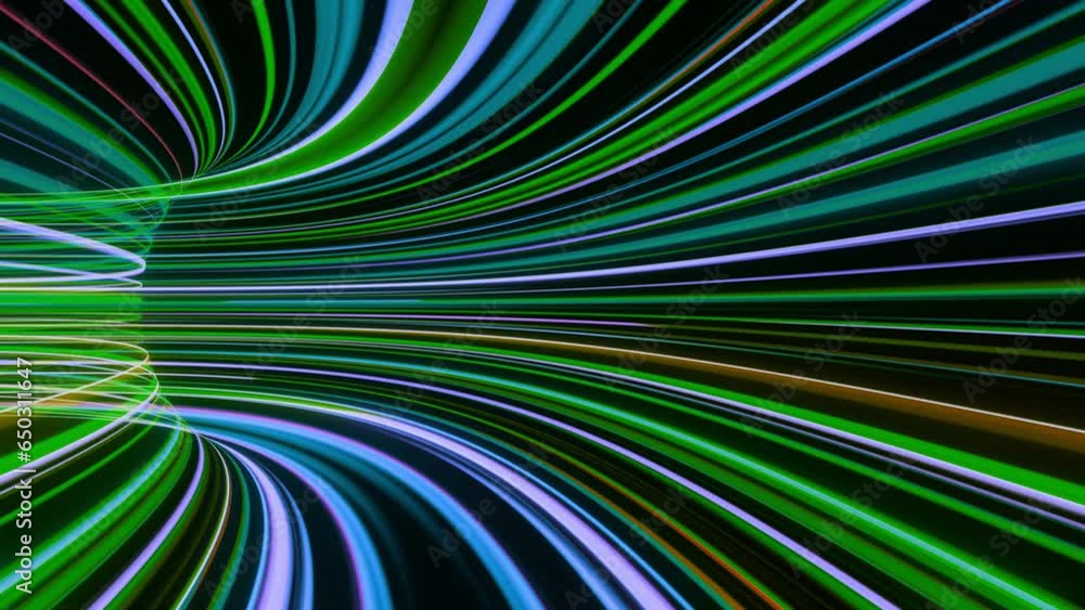 Seamless loop abstract light streaks effect animation. twisted light ...