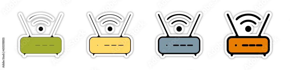 picto logo icones et symbole trace noir box internet wifi Stock Vector ...