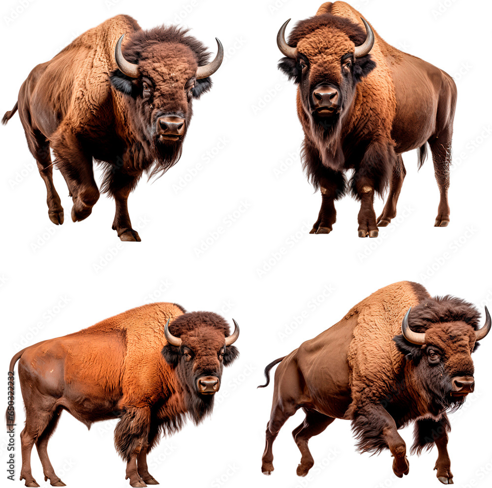 Buffalo (Running, Standing front, Standing side view, Charging) Stock ...