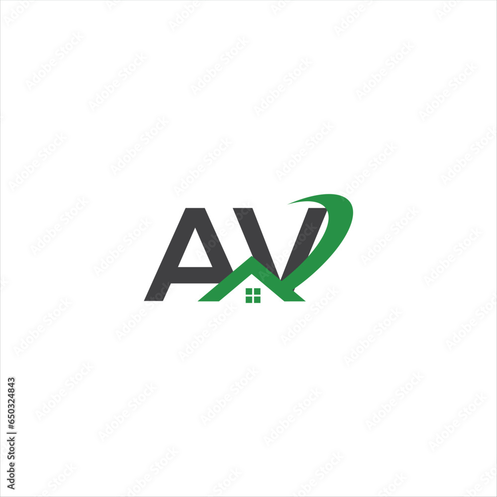AV real estate logo design. AV letter logo. AV real estate icon. AV ...