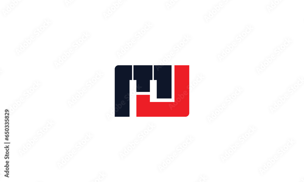MJ logo. Black and red JM letter. JM letter logo design . Initial ...