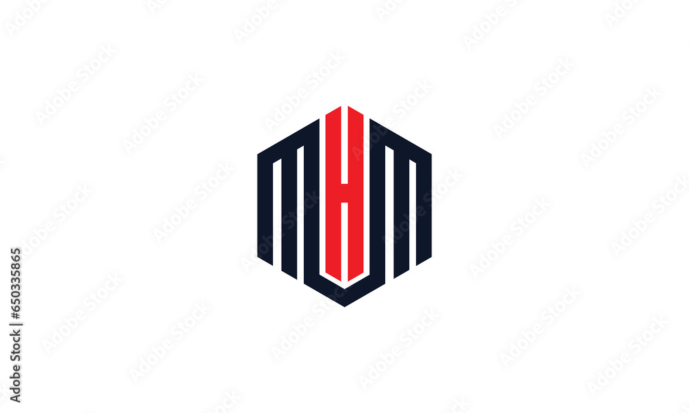 Initial letter MHM monogram logo. MHM logo. MHM design linked polygon ...