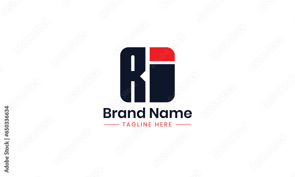 RI logo. RI deqign. Black and red IR letter. IR letter logo deqign ...