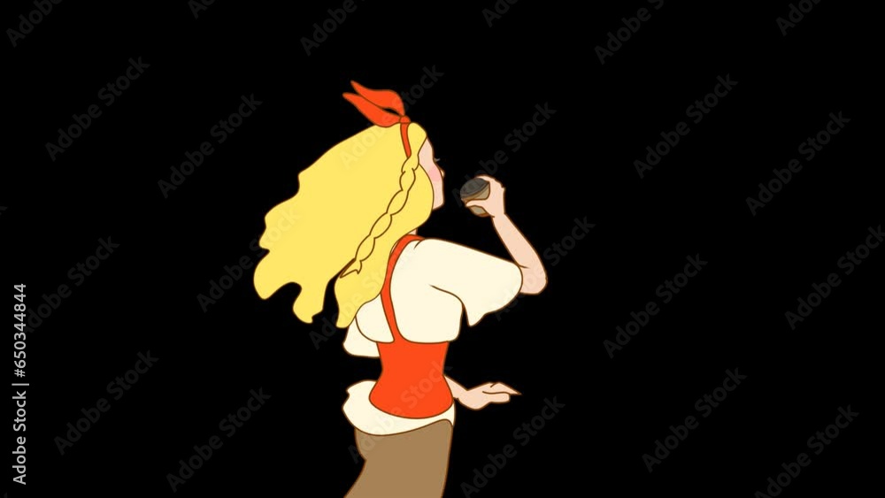 Girl drinking coffee at the window on transparent background. Blonde ...