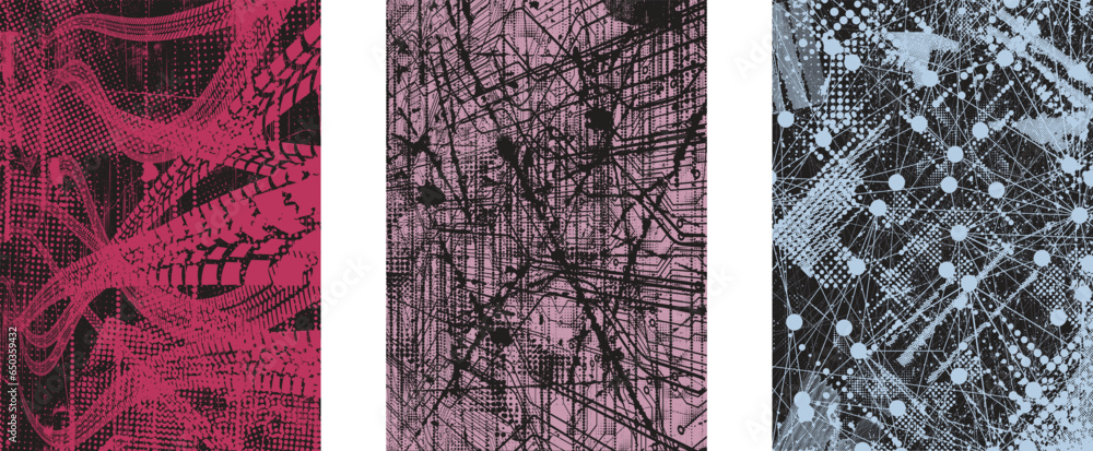 Glitch distorted grungy isolated layers . Design element for brochure ...