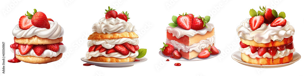Strawberry Shortcake clipart collection, vector, icons isolated on ...