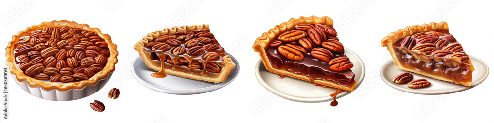 Pecan Pie clipart collection, vector, icons isolated on transparent ...