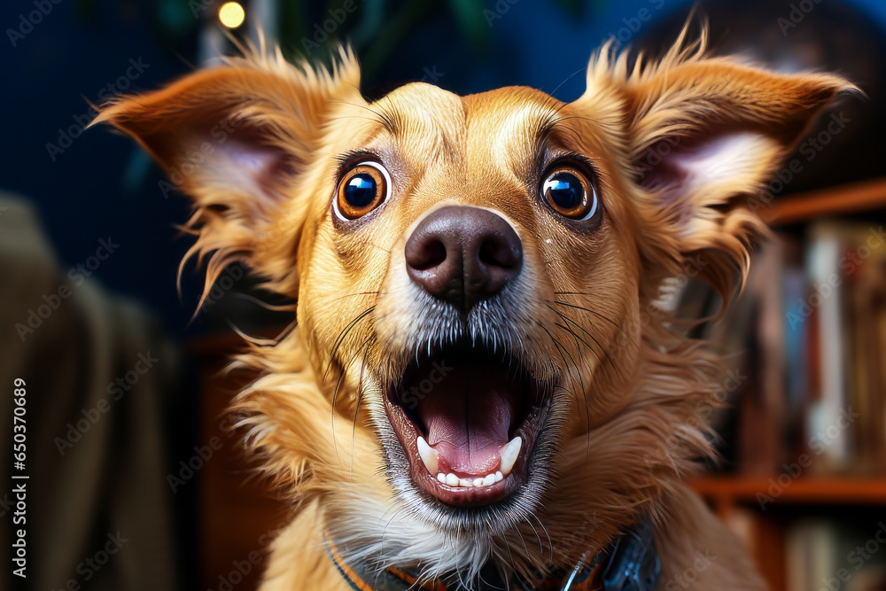 Compelling image of a stunned and forlorn dog with its mouth agape ...