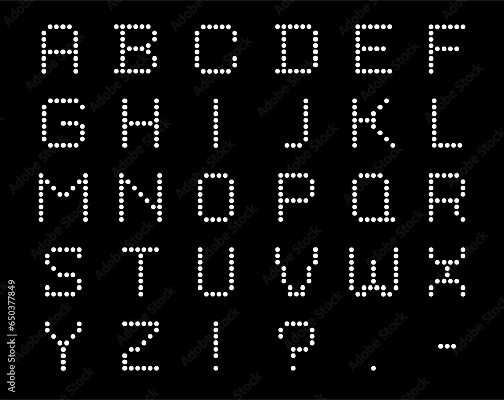 Alfabeto de puntos Stock Vector | Adobe Stock