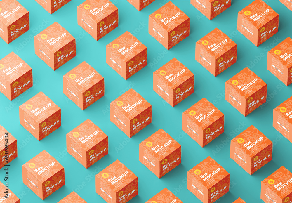 Colorful Set boxes Mockup Stock Template | Adobe Stock