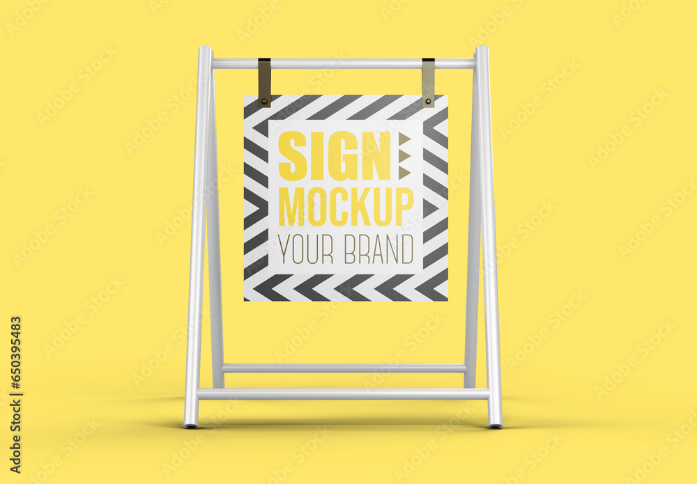 Metallic Sign Board Mockup Stock Template | Adobe Stock