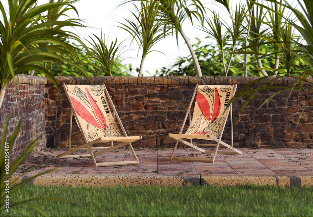 Folding Beach Chair Mockup Stock Template | Adobe Stock