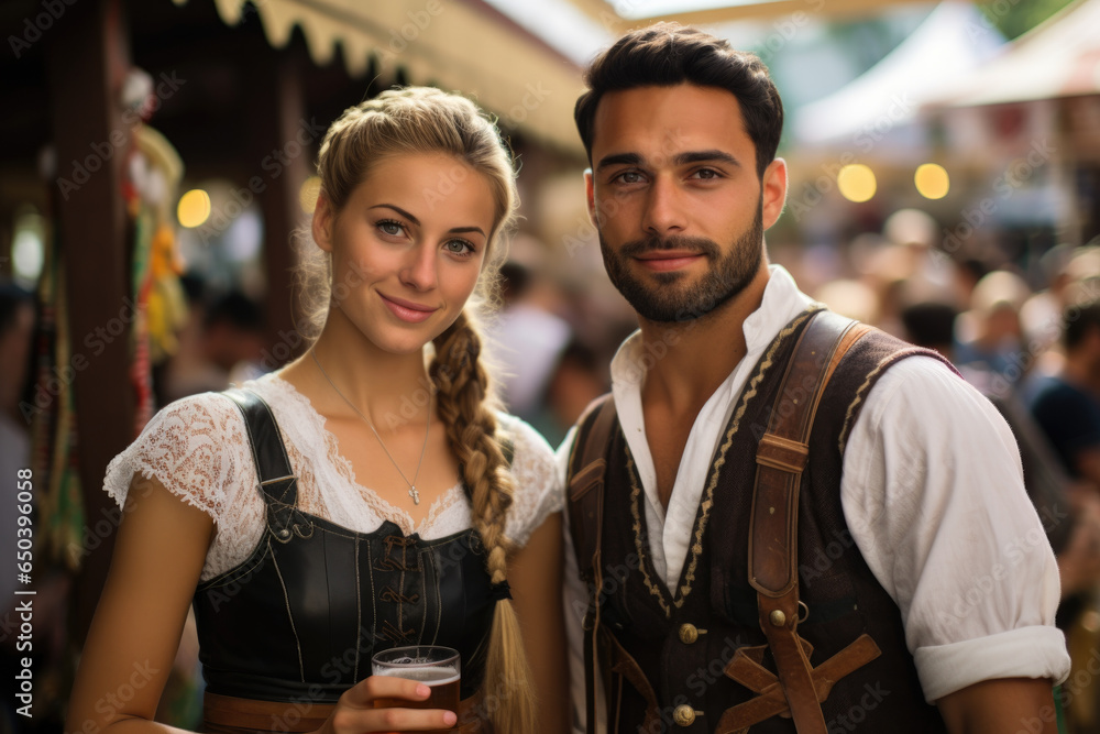Lederhosen and dirndls proudly worn by festival participants, embodying ...