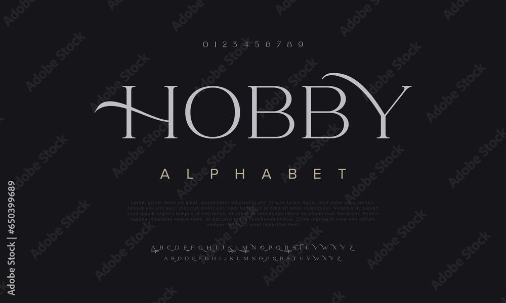 Hobby Abstract Fashion font alphabet. Minimal modern urban fonts for ...