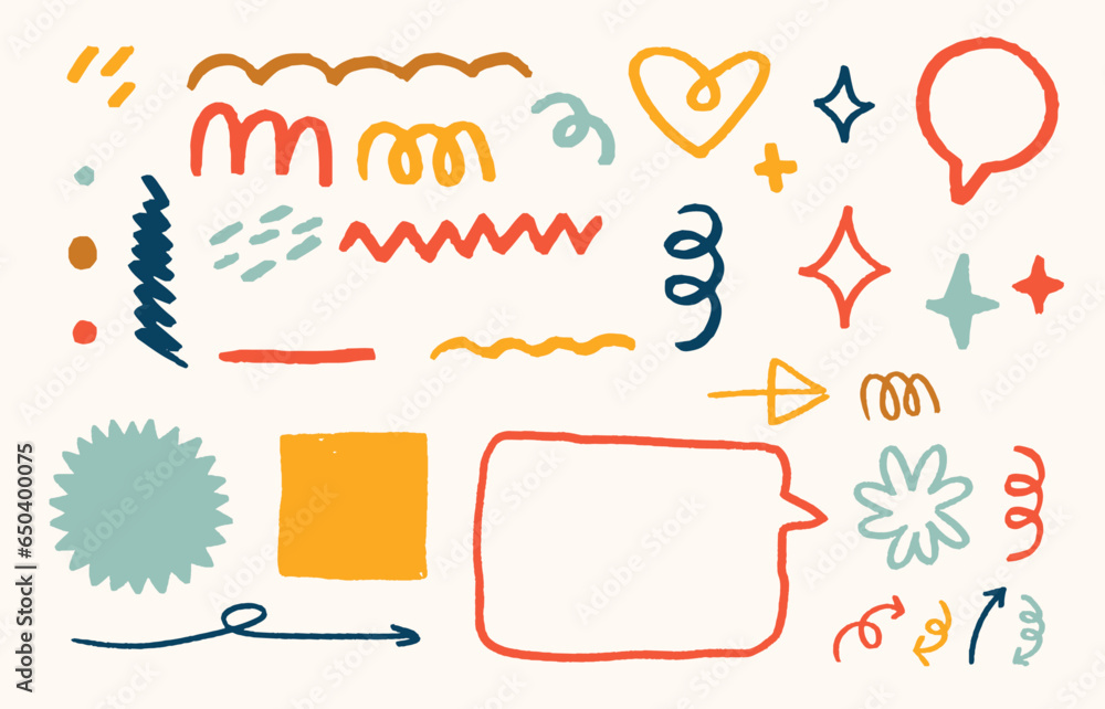 Illustration set of cute paper notes for daily planner, hand drawn ...