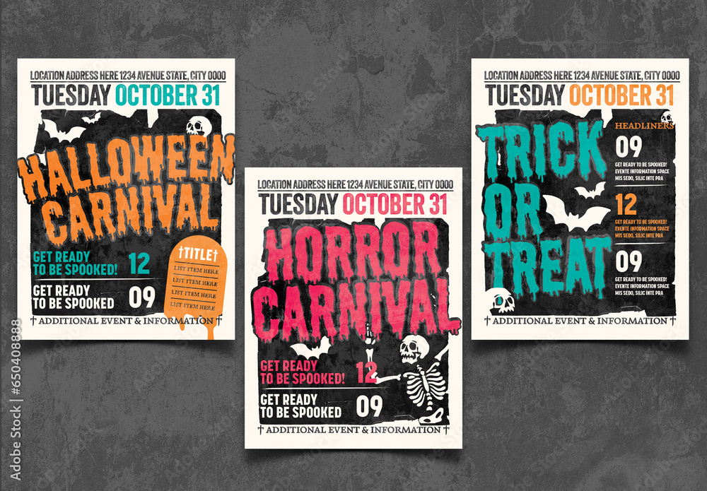 Spooky Halloween Posters Stock Template | Adobe Stock
