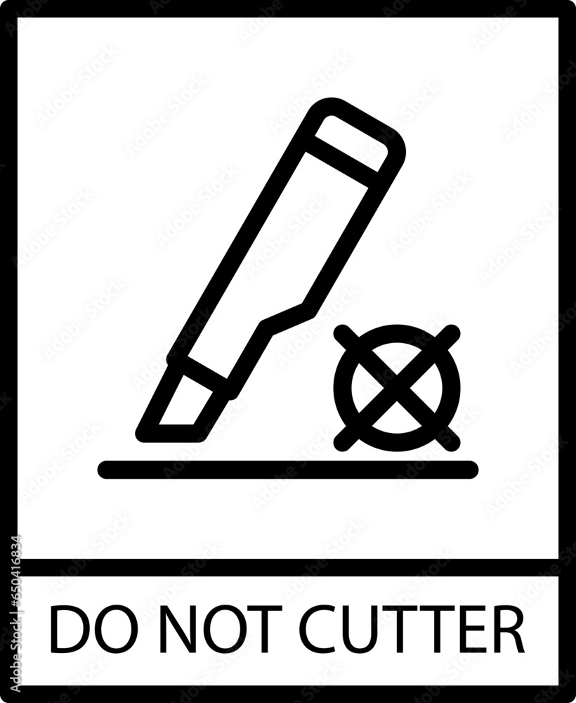 Do Not Use Cutter icon with black frame isolated on white background ...