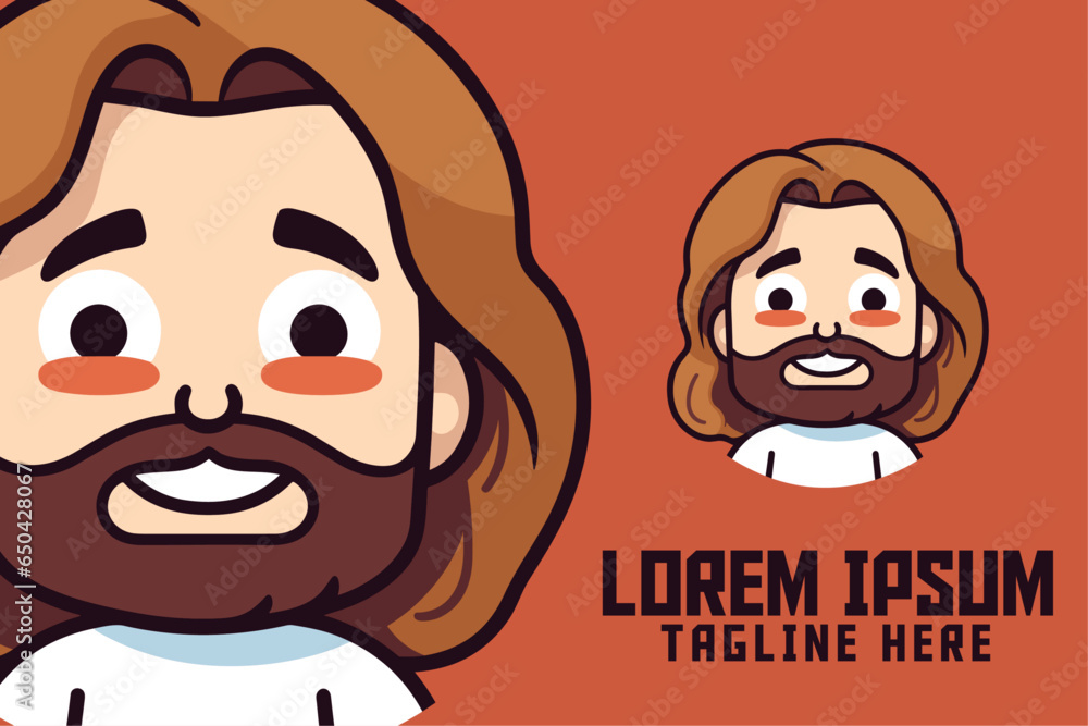 Kawaii Illustration of Cute Jesus Christ: Hand Drawn Vector, Chibi ...