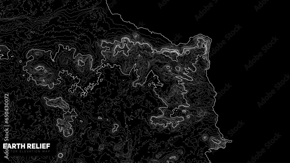 Vector Abstract Earth Relief Map Generated Conceptual Elevation Map Stock Vector Adobe Stock