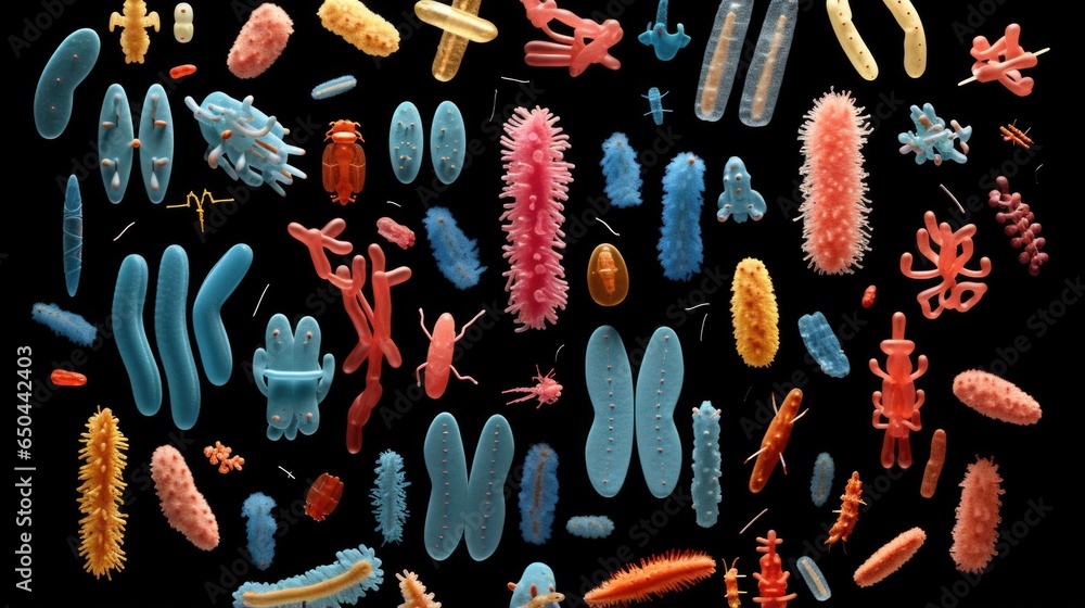 Magnified image highlighting the distinctive shapes and sizes of ...