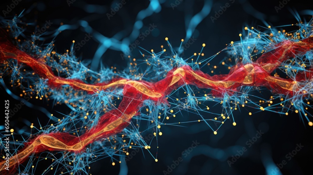 Microscopic view showcases the complex network of genetic information ...