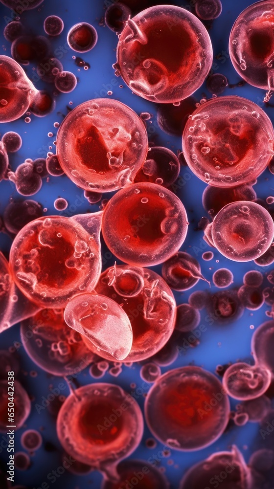 Macro photograph highlighting the alarming effect of Trypanosoma on red ...