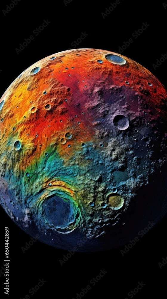 In a mesmerizing shot, the lunar surface comes alive with vibrant ...