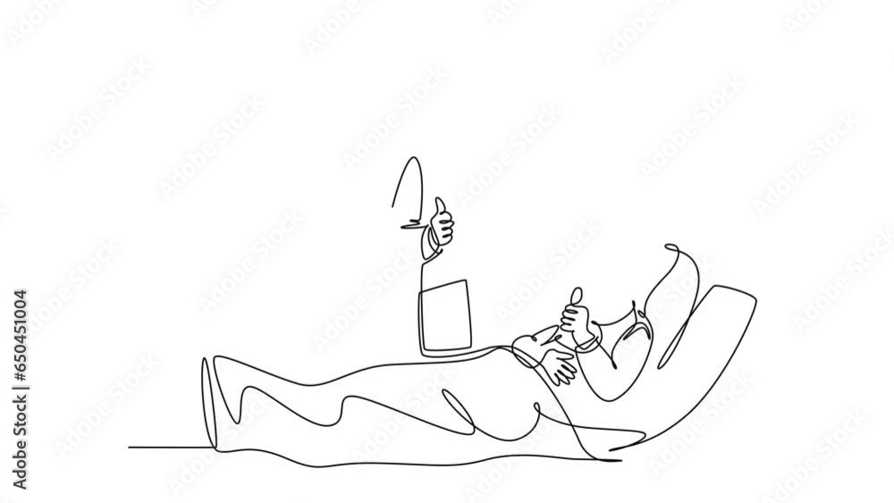 Self drawing animation of single line draw young doctor visiting ...