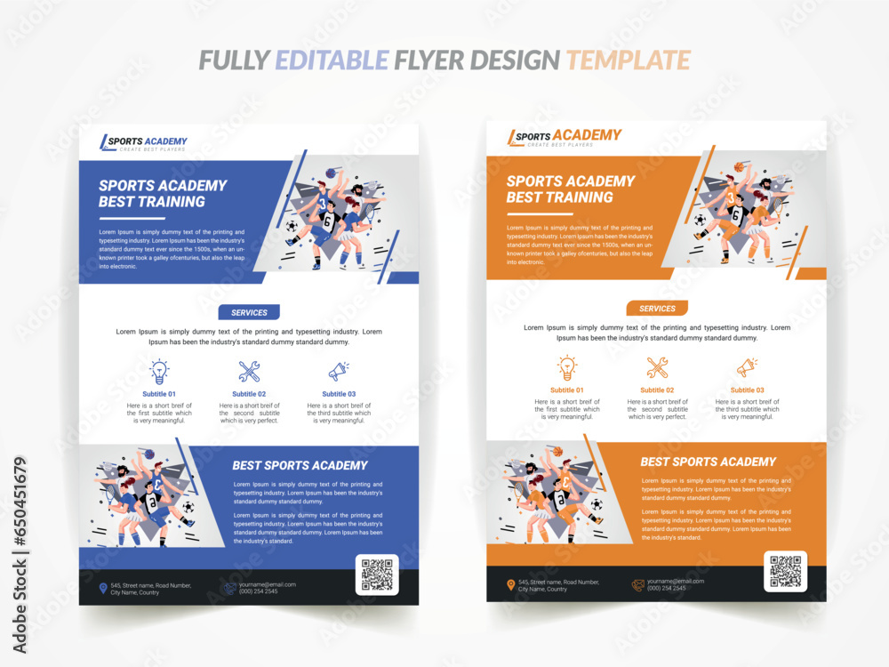 Sports Flyer Design Template, fully editable and print-ready Flyer ...